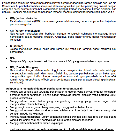 cara mengatasi dampak pembakaran hidrokarbon... cara mengatasi dampak pembakaran hidrokarbon...
